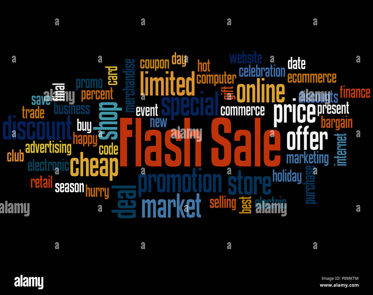Flash sale word cloud concept on black background Stock Photo - Alamy