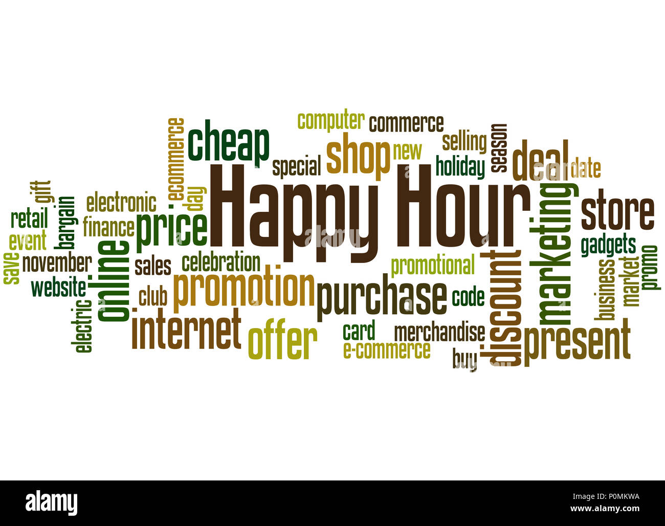 Happy Hour word cloud concept on white background Stock Photo - Alamy