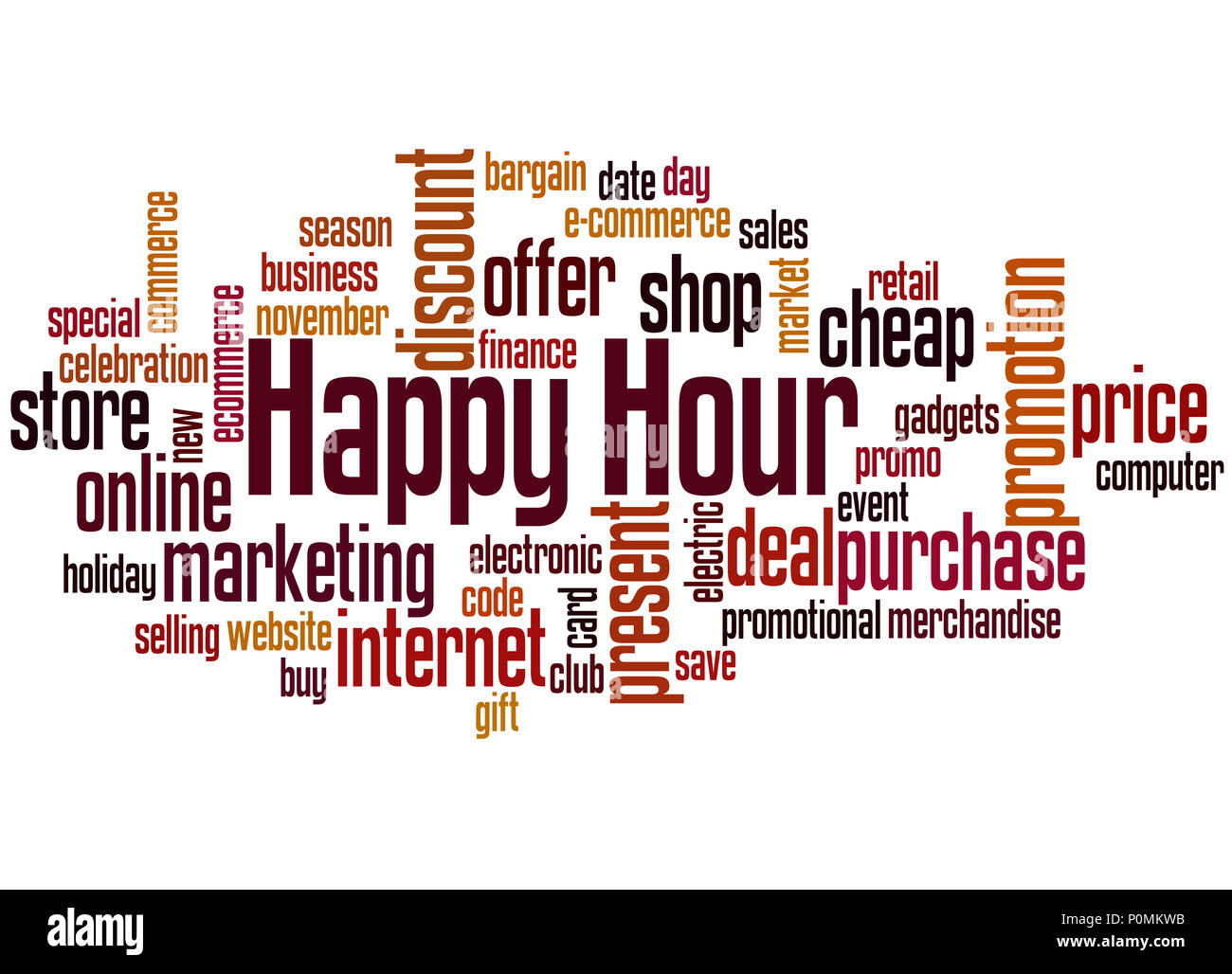 Happy Hour word cloud concept on white background Stock Photo - Alamy