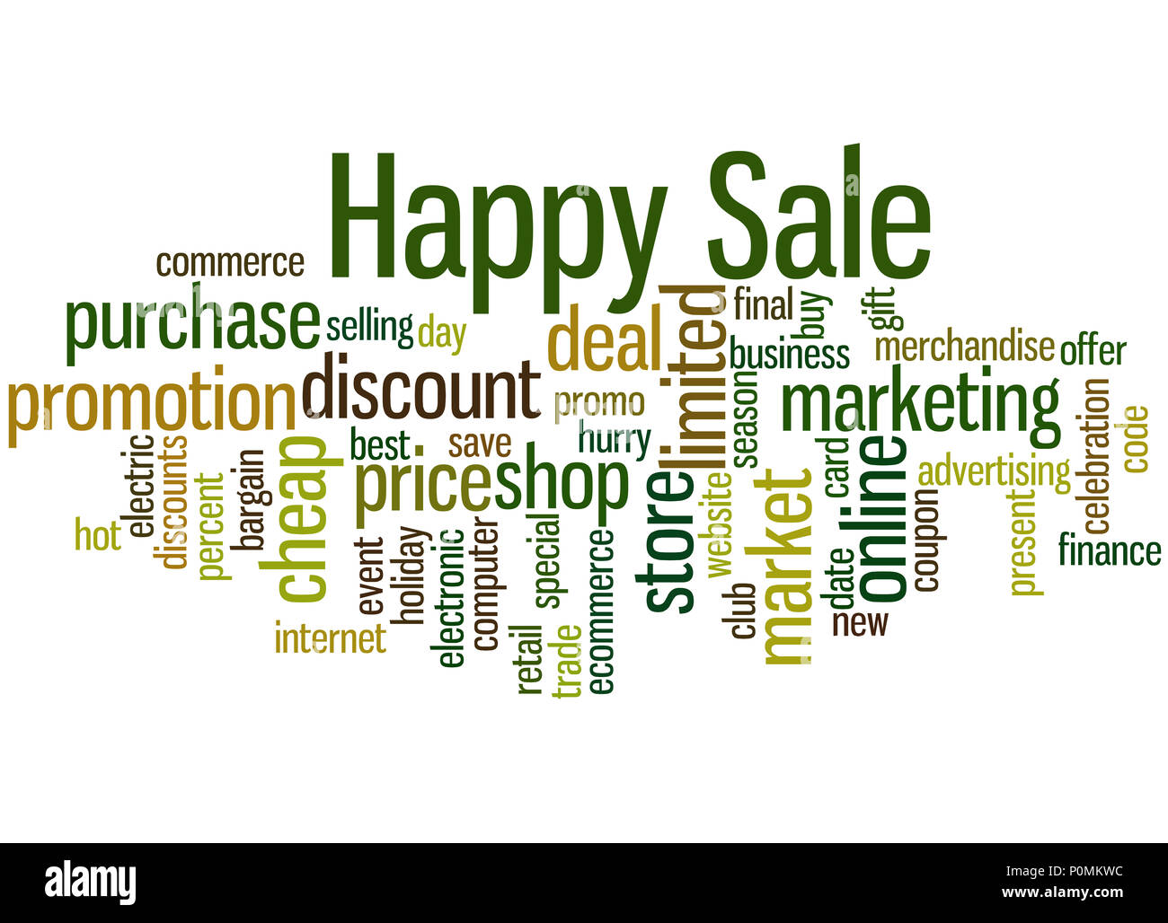 Happy sale word cloud concept on white background Stock Photo - Alamy
