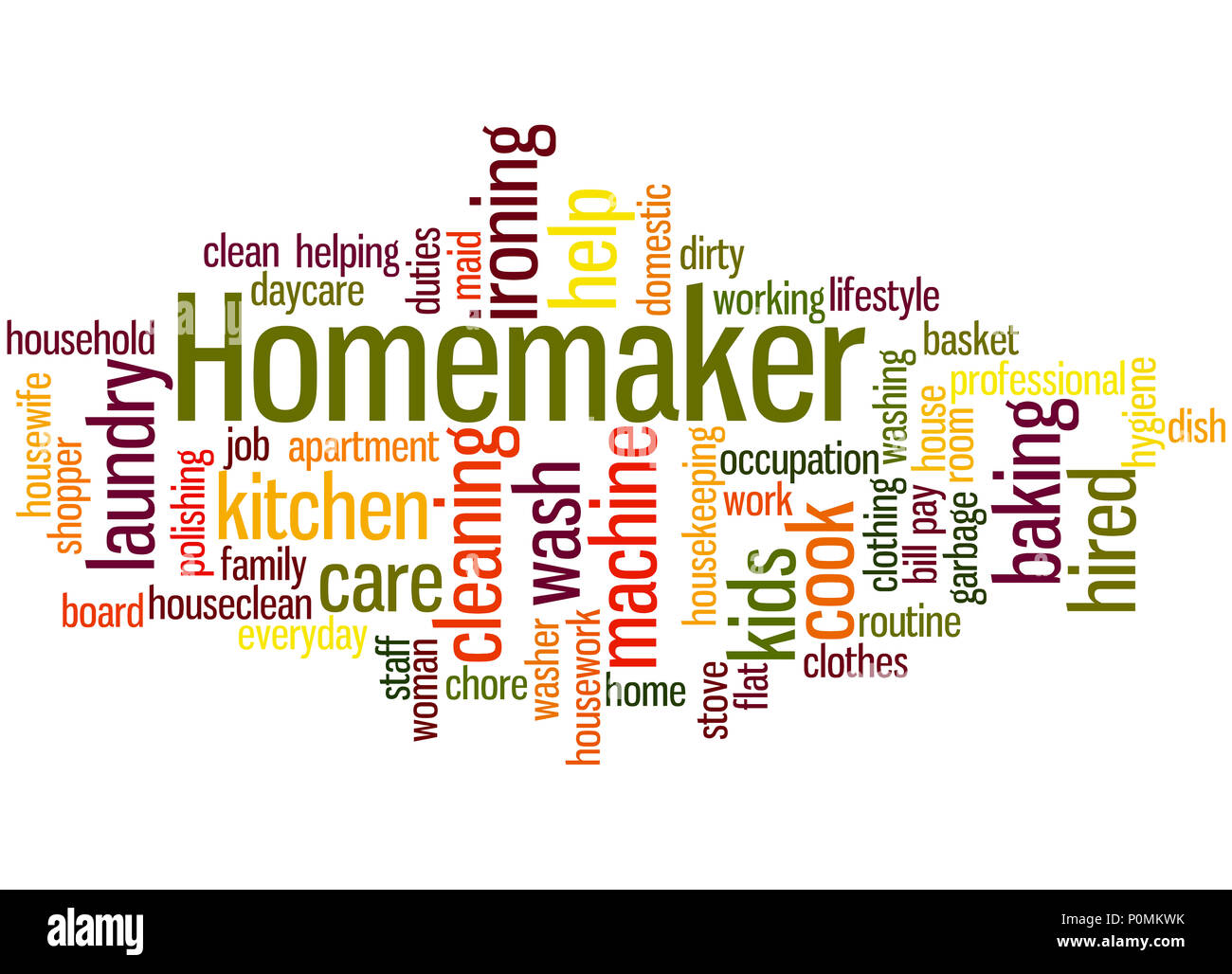 Homemaker word cloud concept on white background Stock Photo - Alamy