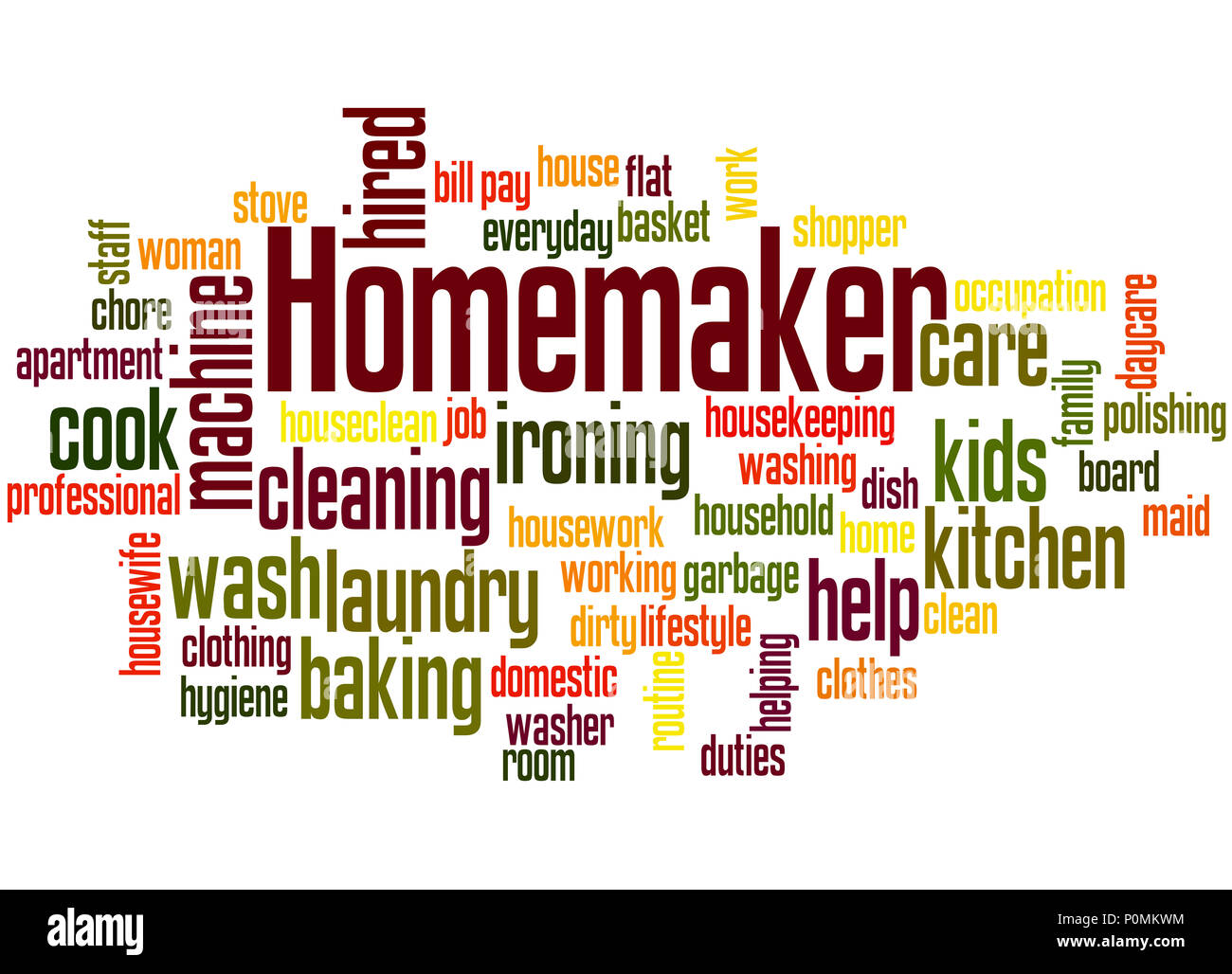 Homemaker word cloud concept on white background Stock Photo - Alamy
