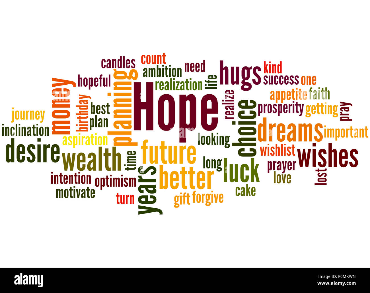 Hope word cloud concept on white background Stock Photo - Alamy