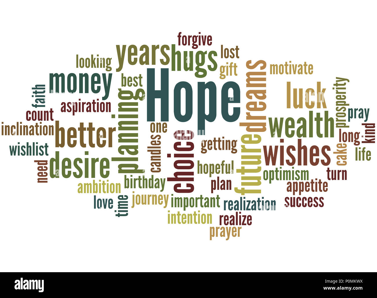 Hope word cloud concept on white background Stock Photo - Alamy