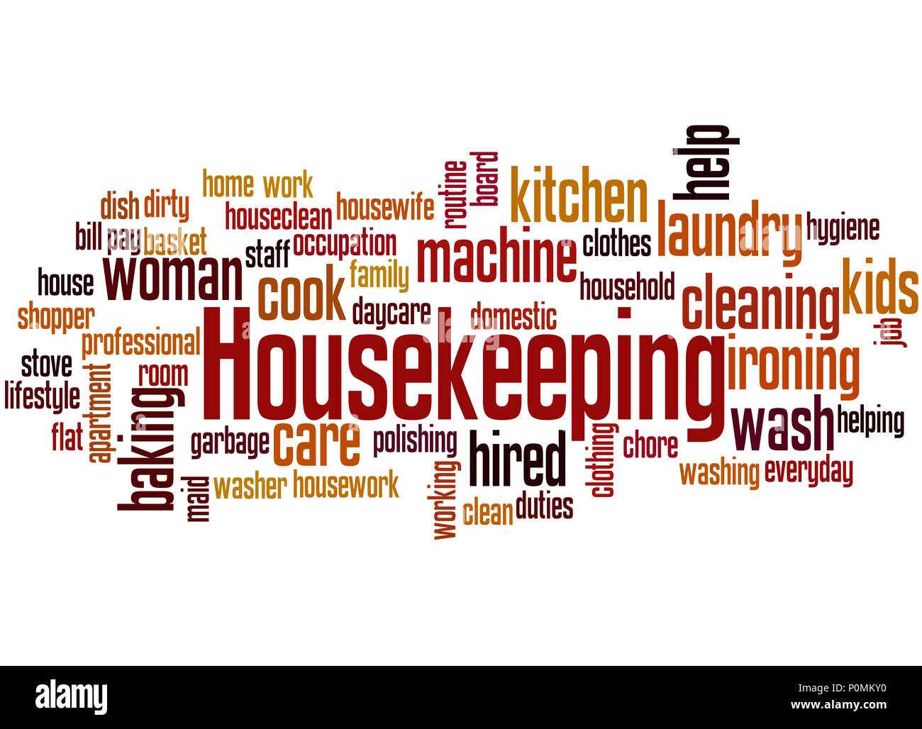 Housekeeping word cloud concept on white background Stock Photo - Alamy
