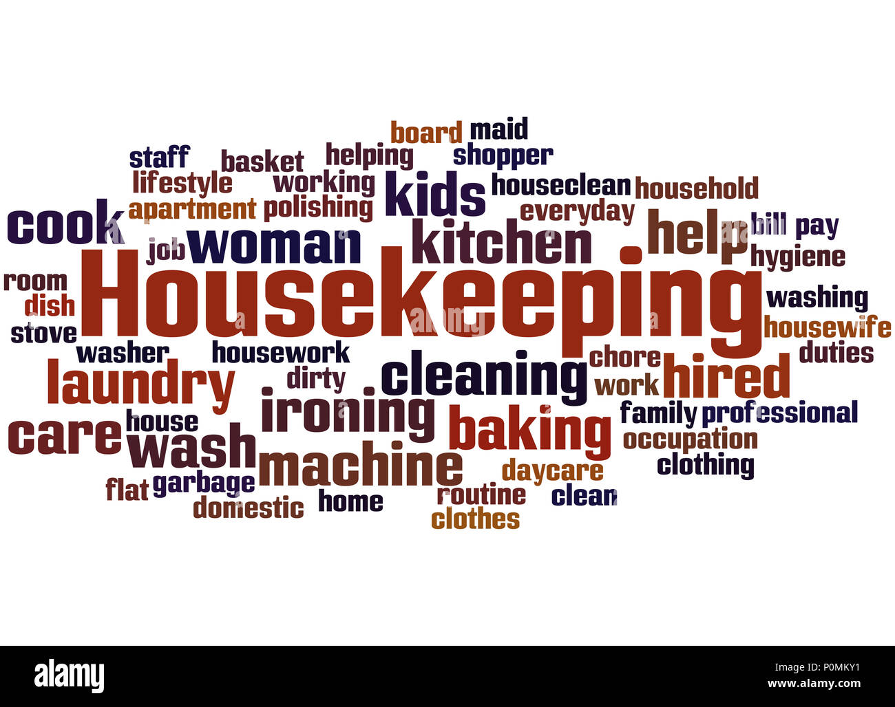 Housekeeping word cloud concept on white background Stock Photo - Alamy