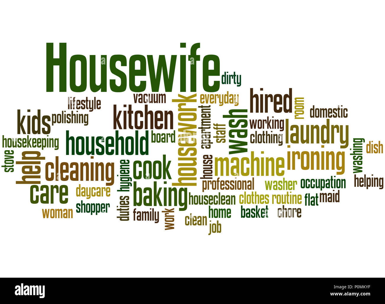 Housewife word cloud concept on white background Stock Photo - Alamy