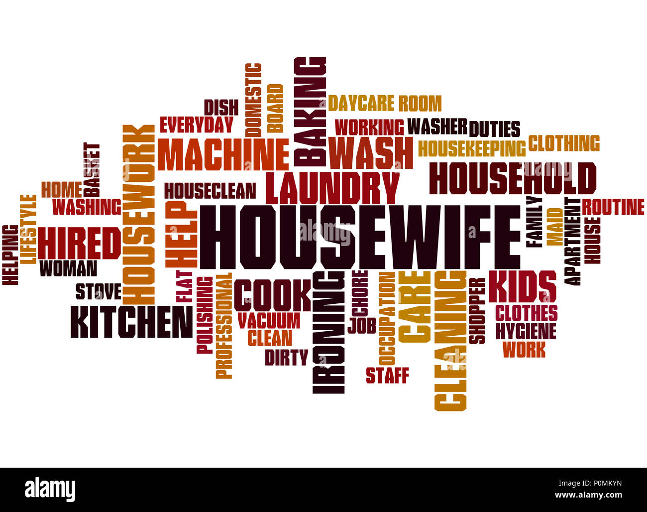Housewife word cloud concept on white background Stock Photo - Alamy