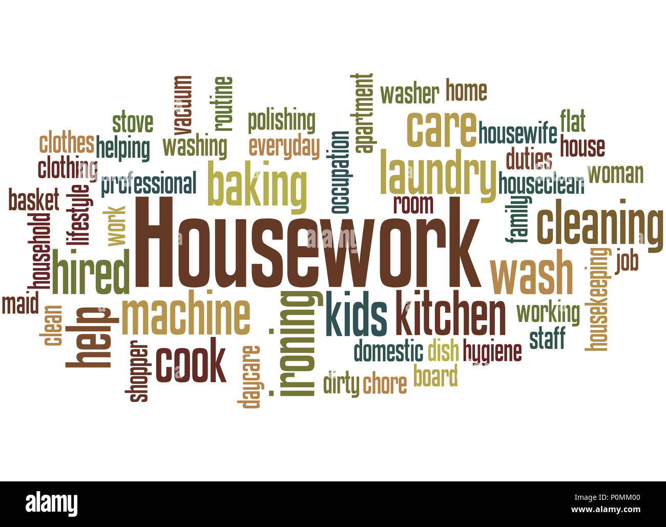 Housework word cloud concept on white background Stock Photo - Alamy