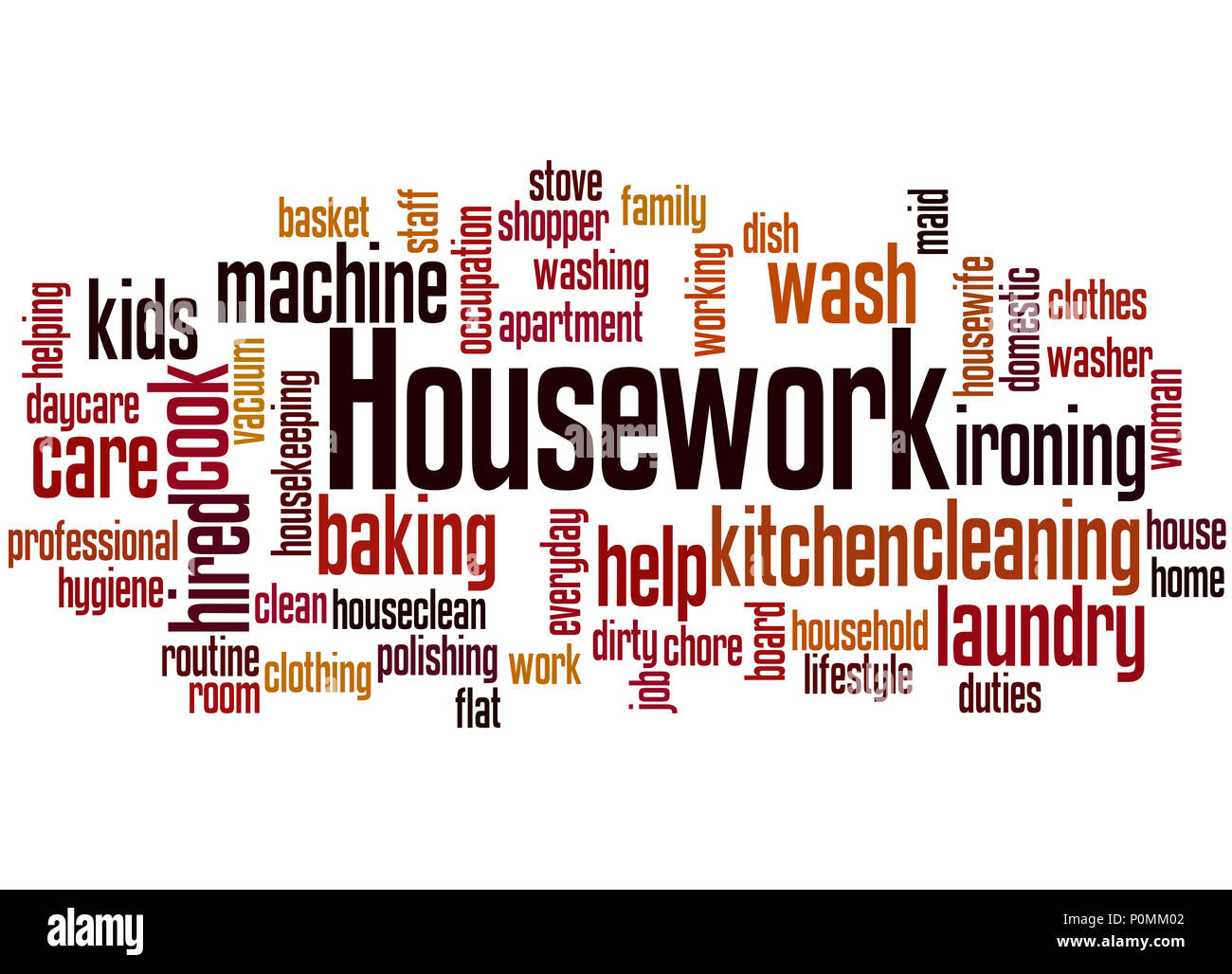 Housework word cloud concept on white background Stock Photo - Alamy