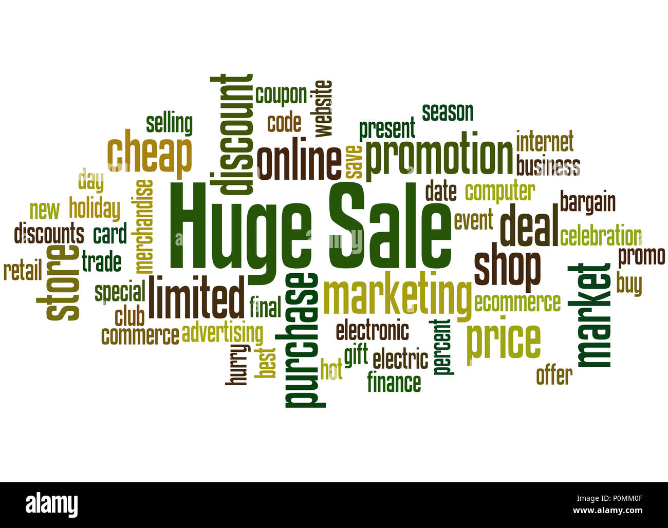 Huge sale word cloud concept on white background Stock Photo - Alamy
