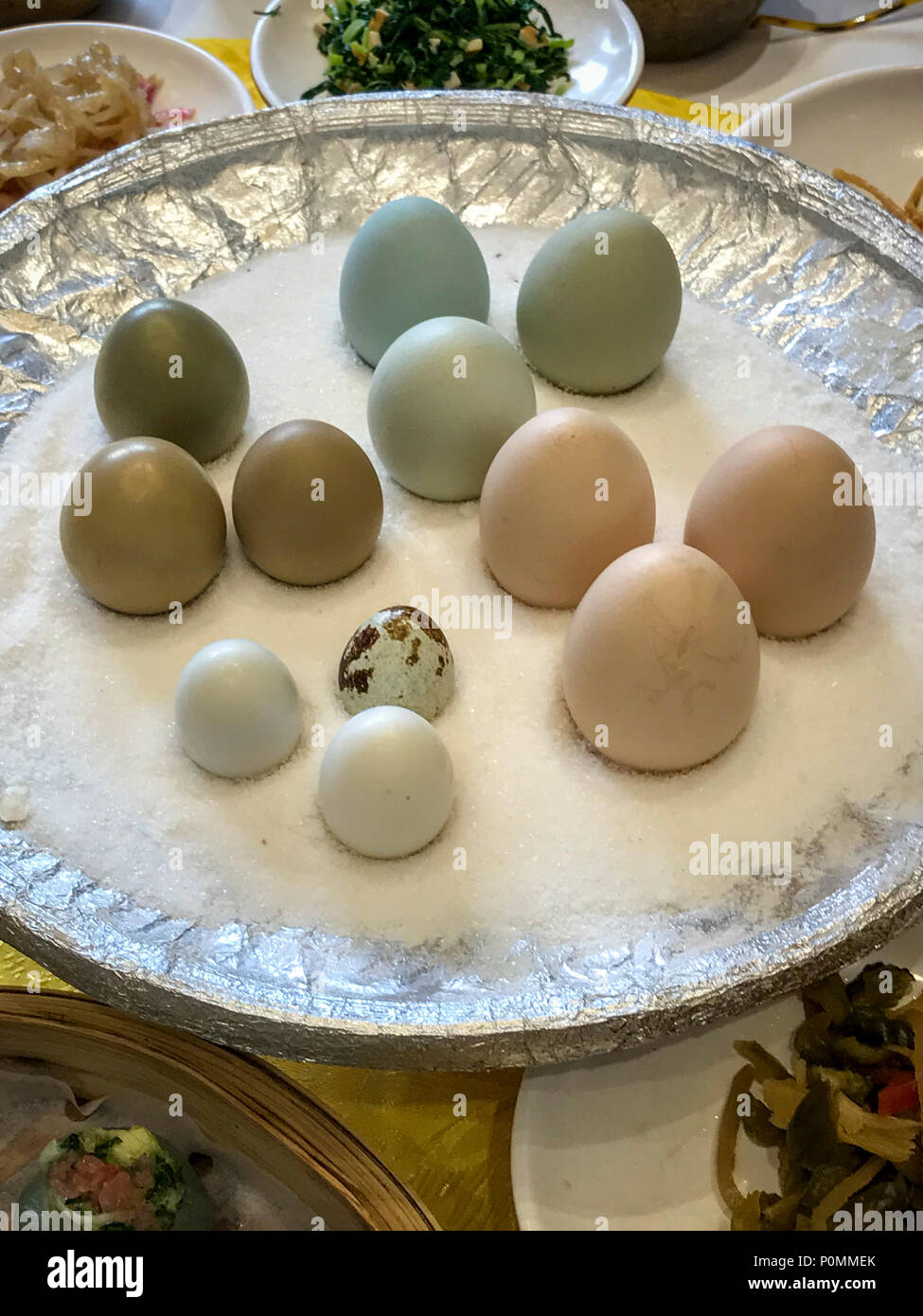 Yangzhou, Jiangsu, China. Breakfast at Ye Chun Tea House. Assorted Eggs ...