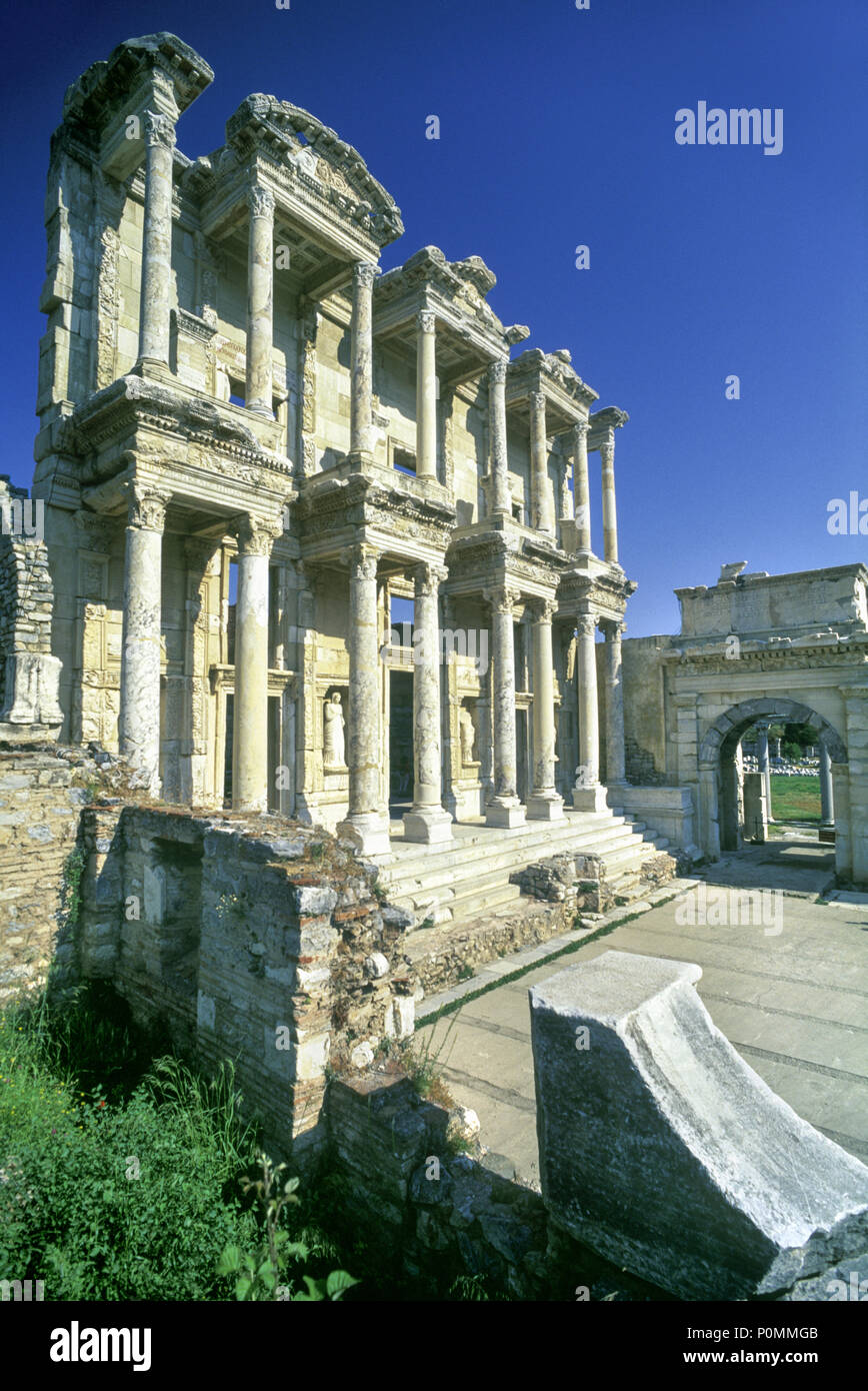 1996 HISTORICAL LIBRARY OF CELSUS ROMAN RUINS EPHESUS IZMIR TURKEY ...