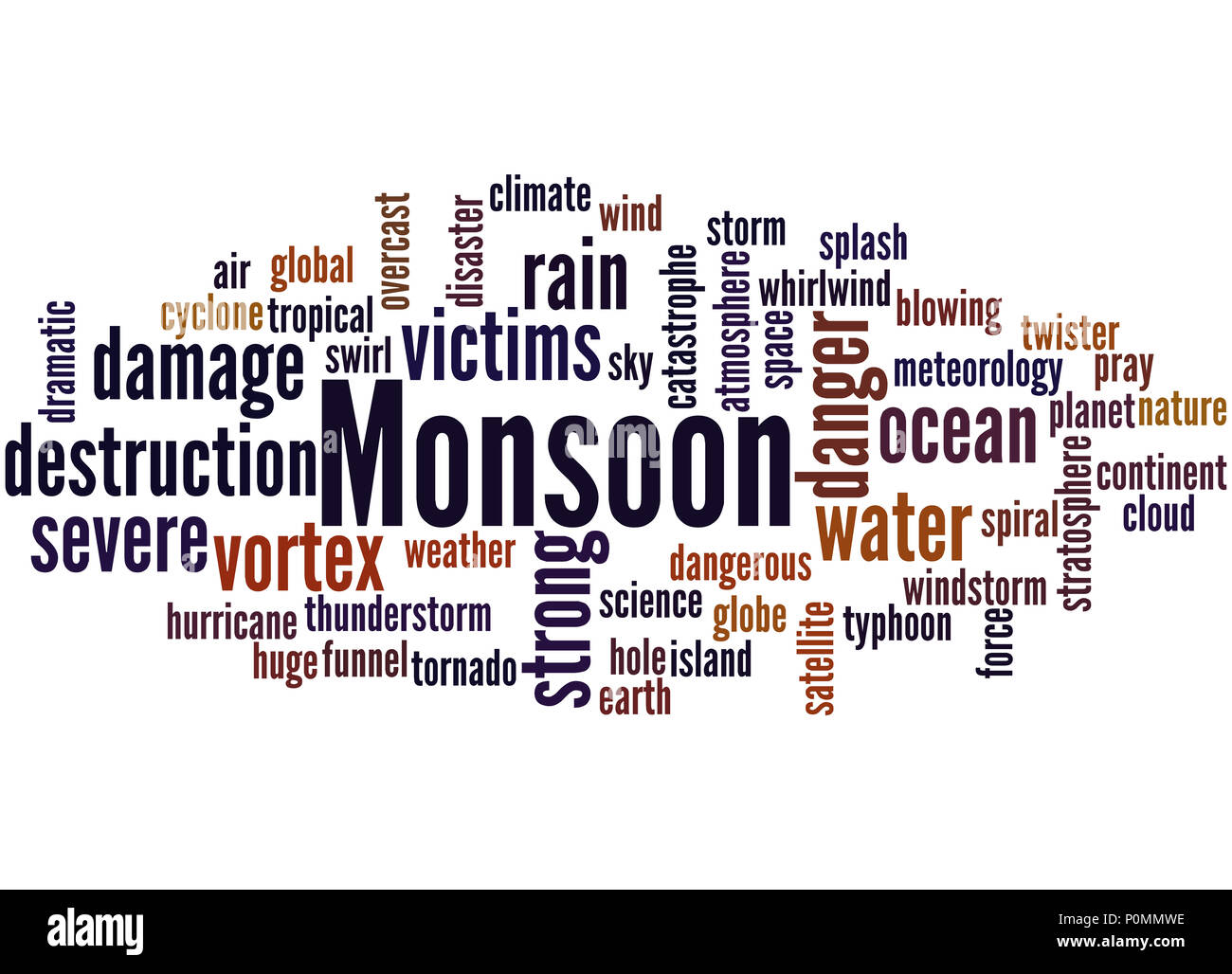 Monsoon, word cloud concept on white background Stock Photo - Alamy