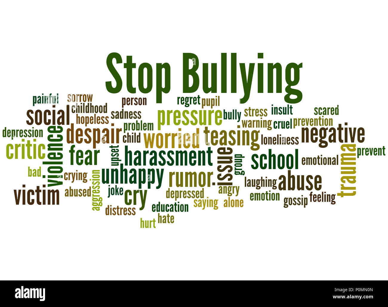 Stop bullying, word cloud concept on white background Stock Photo - Alamy