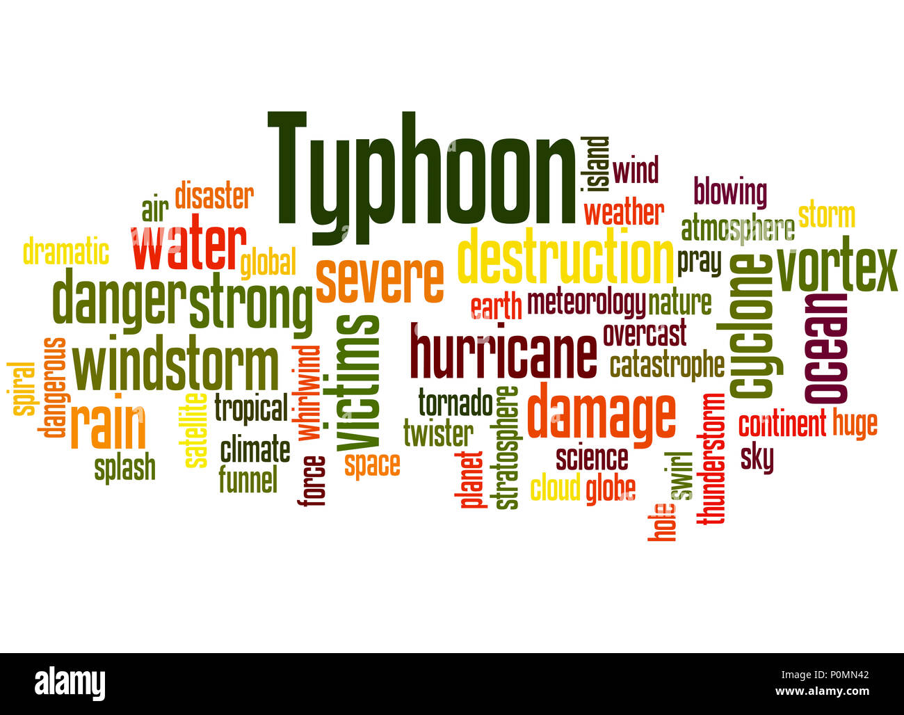 Typhoon, word cloud concept on white background Stock Photo - Alamy
