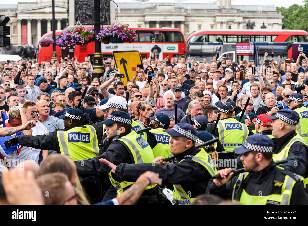 Supporters of Tommy Robinson such as the EDL protested in London ...