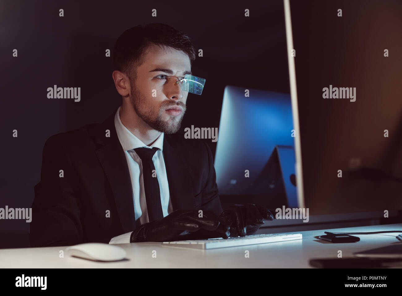 Gloves typing hi-res stock photography and images - Alamy