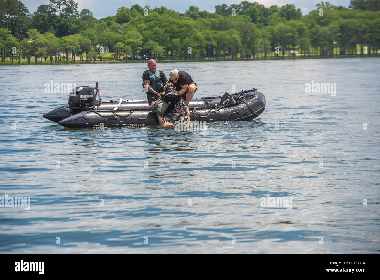 Soldiers from the 6th Ranger Training Battalion, at Camp Rudder ...