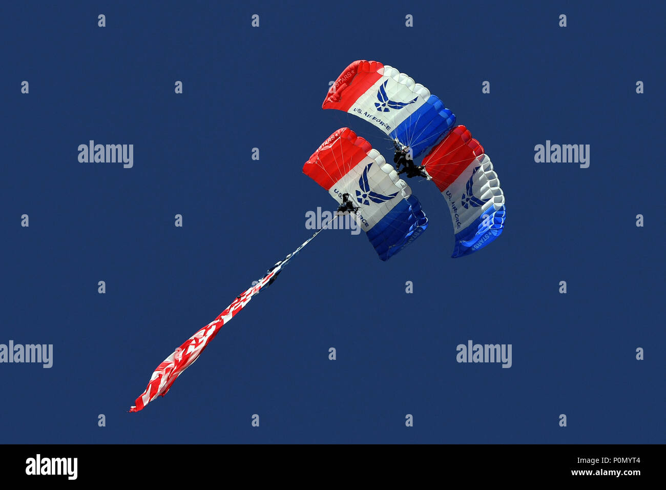 The United States Air Force Parachute Team ‘Wings of Blue’ deliver the ...