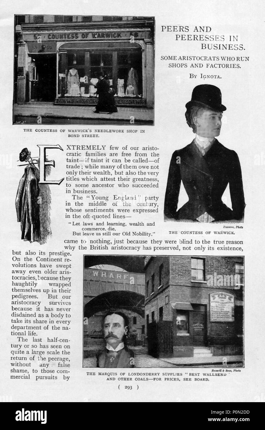 'Daisy' Greville, Countess of Warwick in The Harmsworth Magazine Stock ...