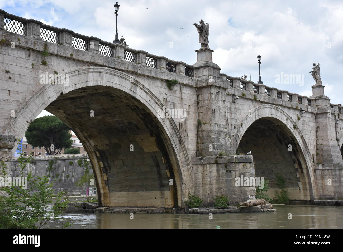 Rome. Panorama of the Tiber river and bridges Stock Photo - Alamy