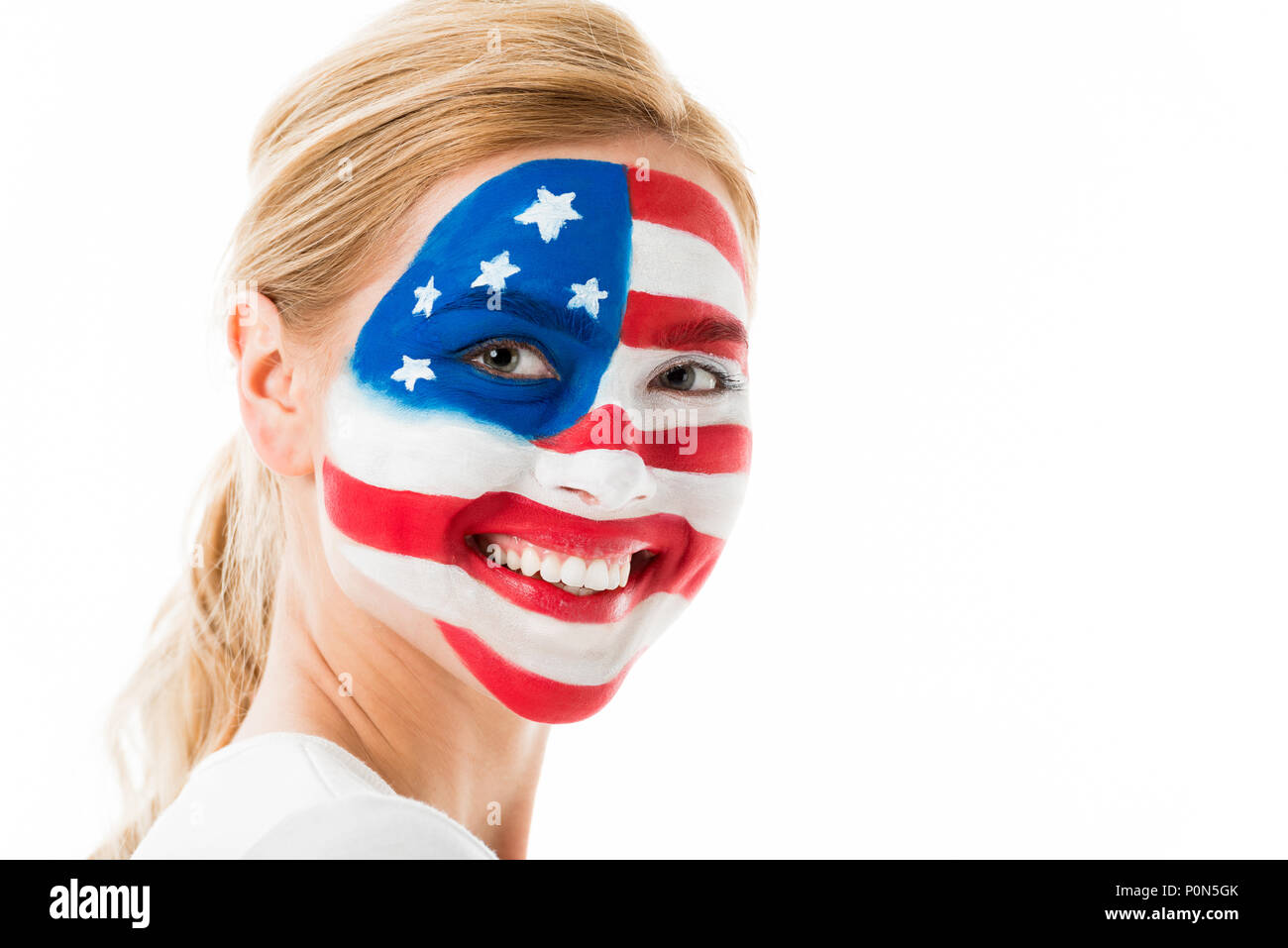American flag face paint Cut Out Stock Images & Pictures - Alamy