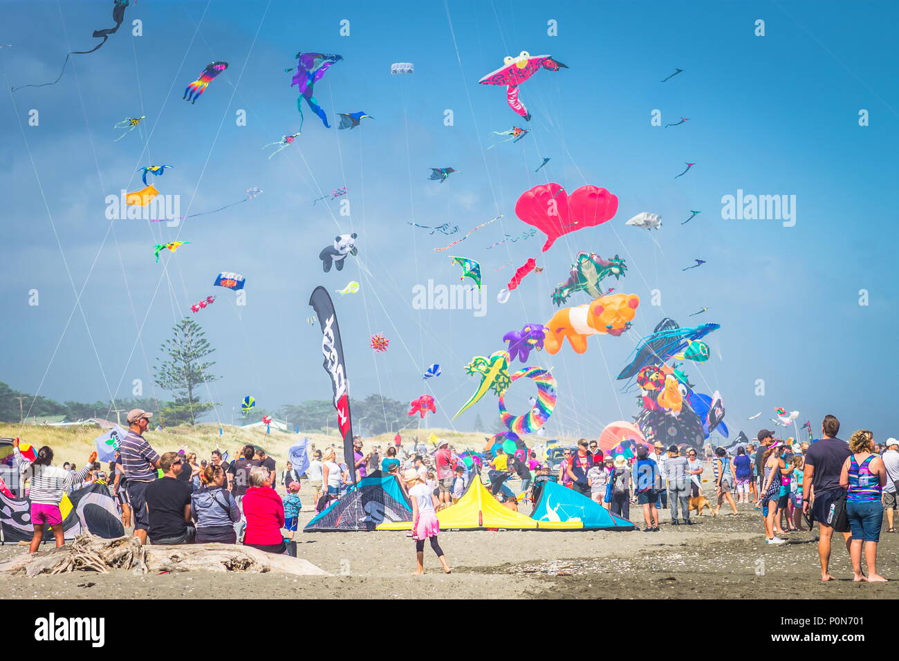 Otaki, New Zealand - 5 March, 2016: People enjoying the annual Otaki ...