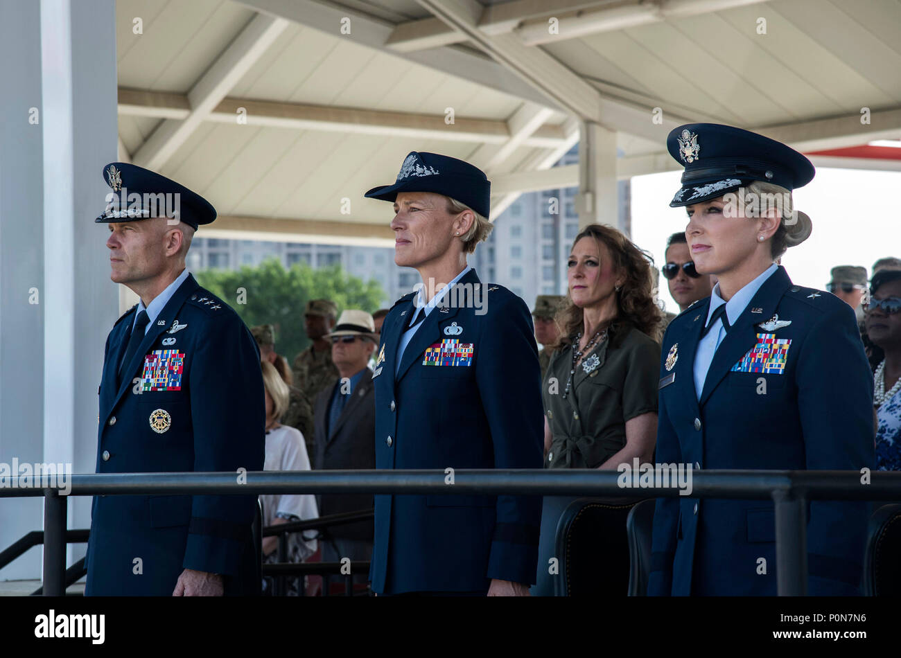 From left to right, U.S Air Force Lt. Gen. Steve Kwast, commander of ...