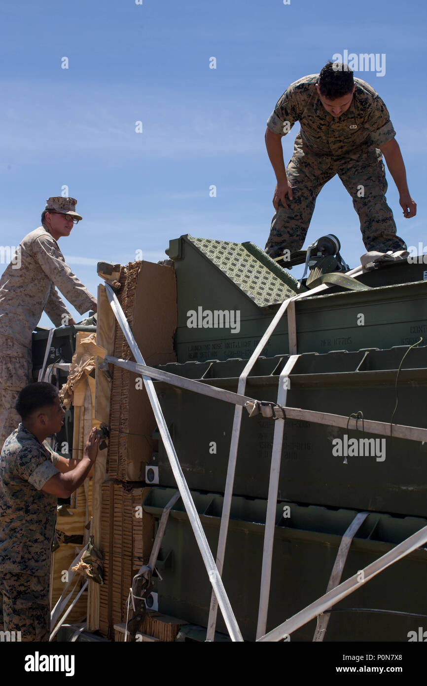 U.S. Marines with 1st Air Delivery Platoon, 1st Landing Support Company ...