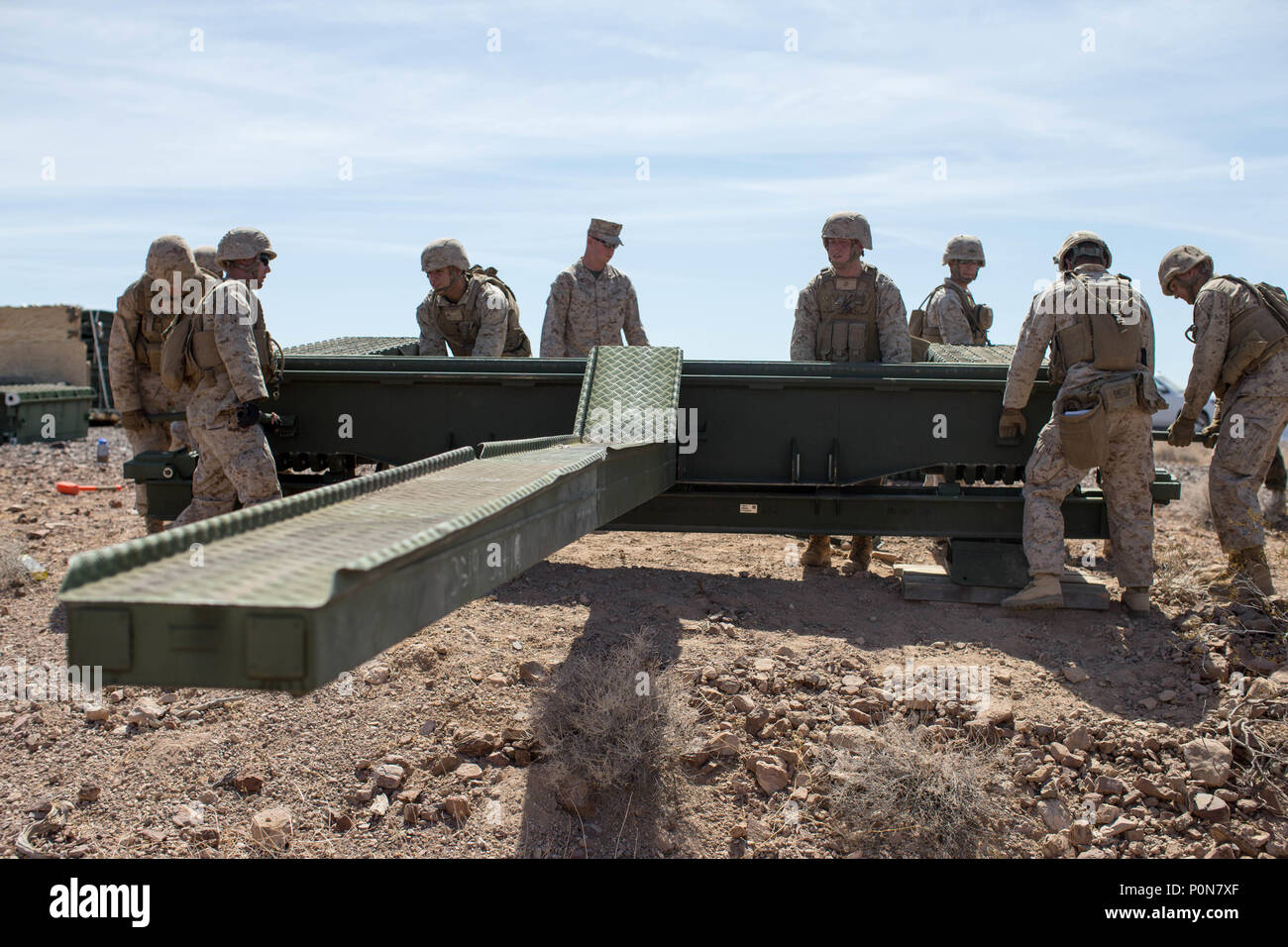 U.S. Marines with Bridge Company, 7th Engineer Support Battalion, 1st ...