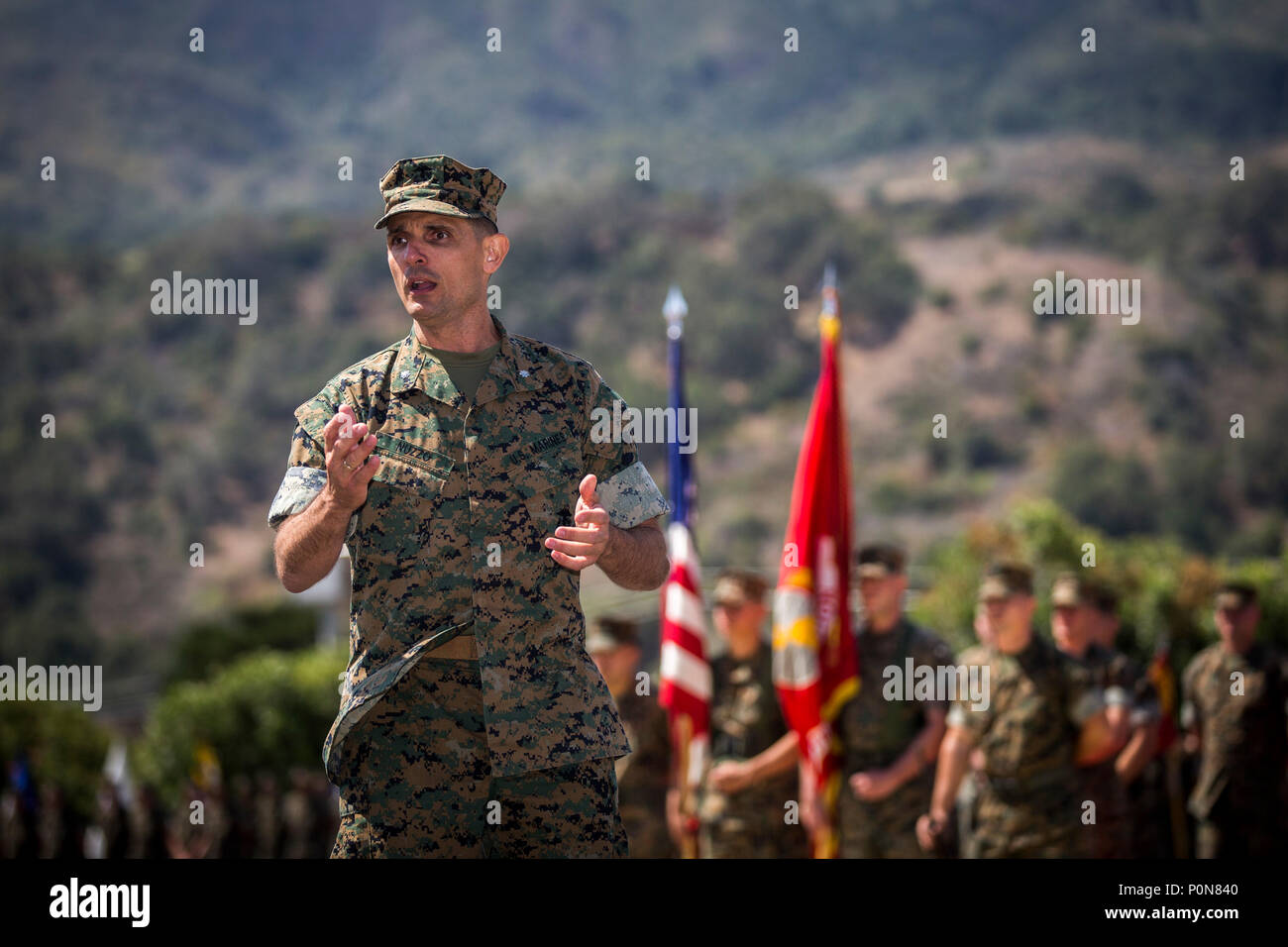Lt. Col. Nicholas C. Nuzzo, outgoing commanding officer, Infantry ...