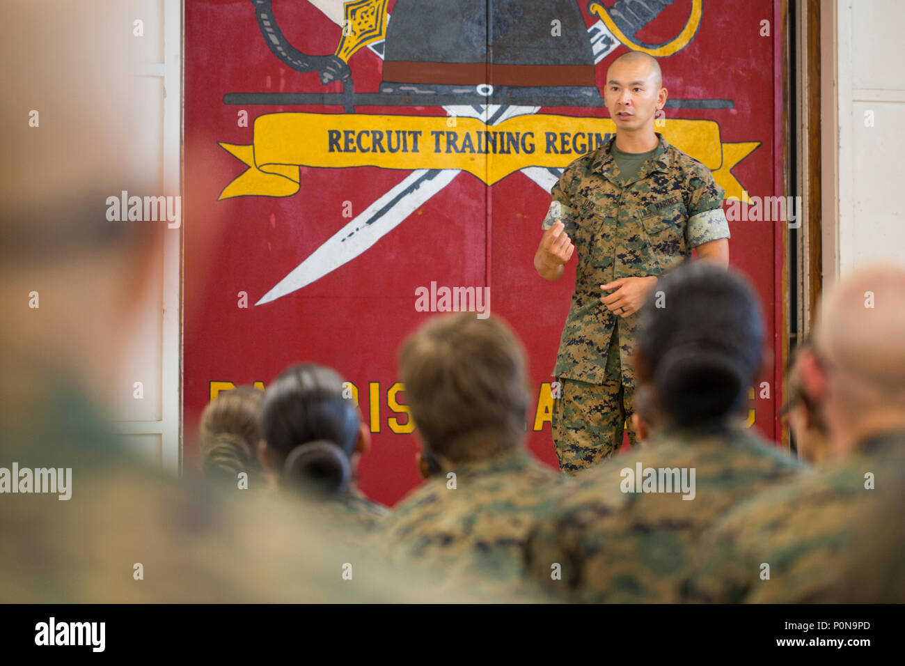 U.S. Marine Corps Gunnery Sgt. Benjamin Dao, a chief drill instructor ...