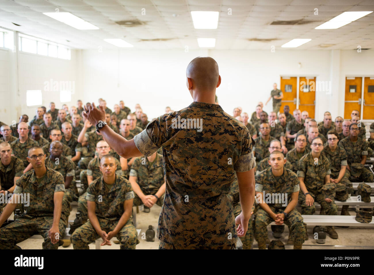 U.S. Marine Corps Gunnery Sgt. Benjamin Dao, a chief drill instructor ...