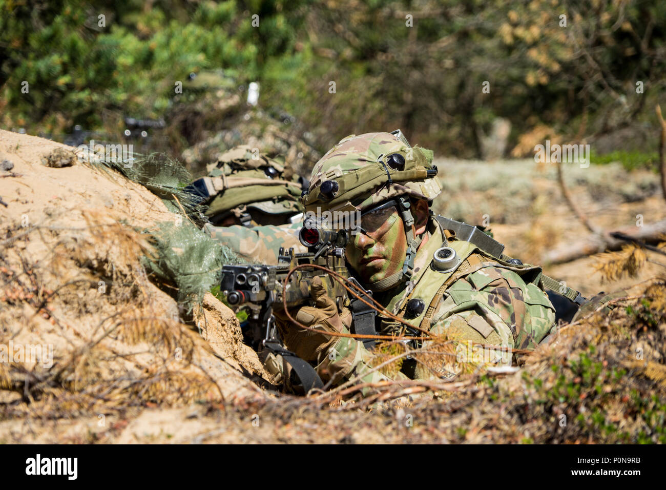 U.S. Army ROTC Cadet Justin Roney of St. Joseph, Mich., trains with a ...