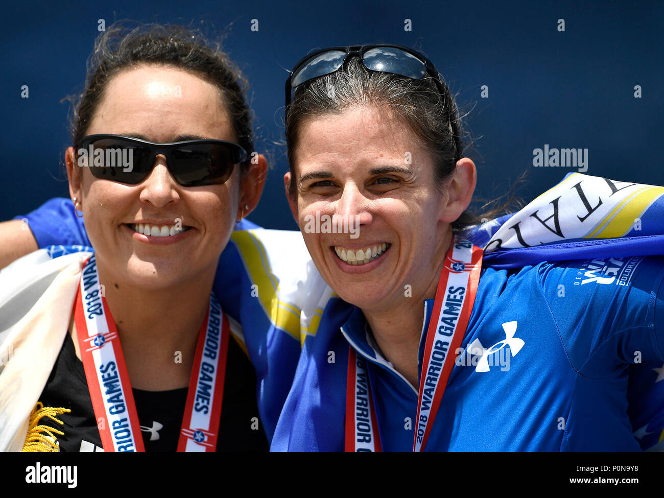 Team Air Force member Lt. Col. Audra Lyons celebrates winning the gold ...