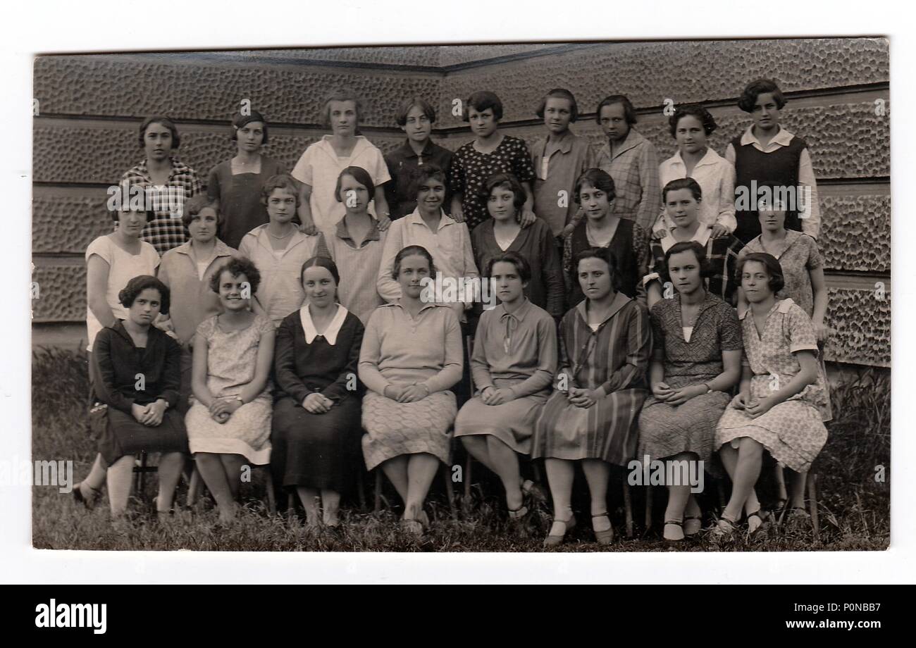 HODONIN, THE CZECHOSLOVAK REPUBLIC, JUNE 17, 1927: Vintage photo shows ...