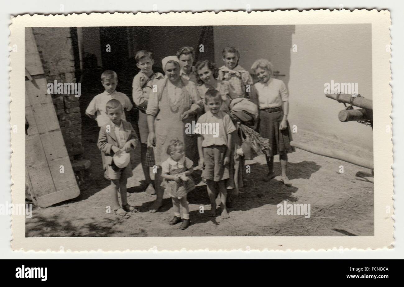 THE CZECHOSLOVAK REPUBLIC, JULY 1942: Vintage photo shows women and ...