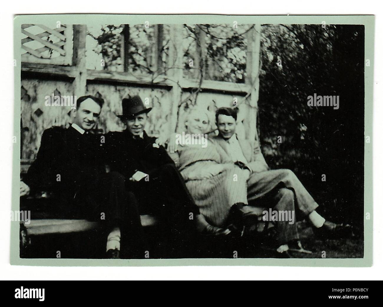 THE CZECHOSLOVAK REPUBLIC, CIRCA 1935. Vintage photo shows people sit ...