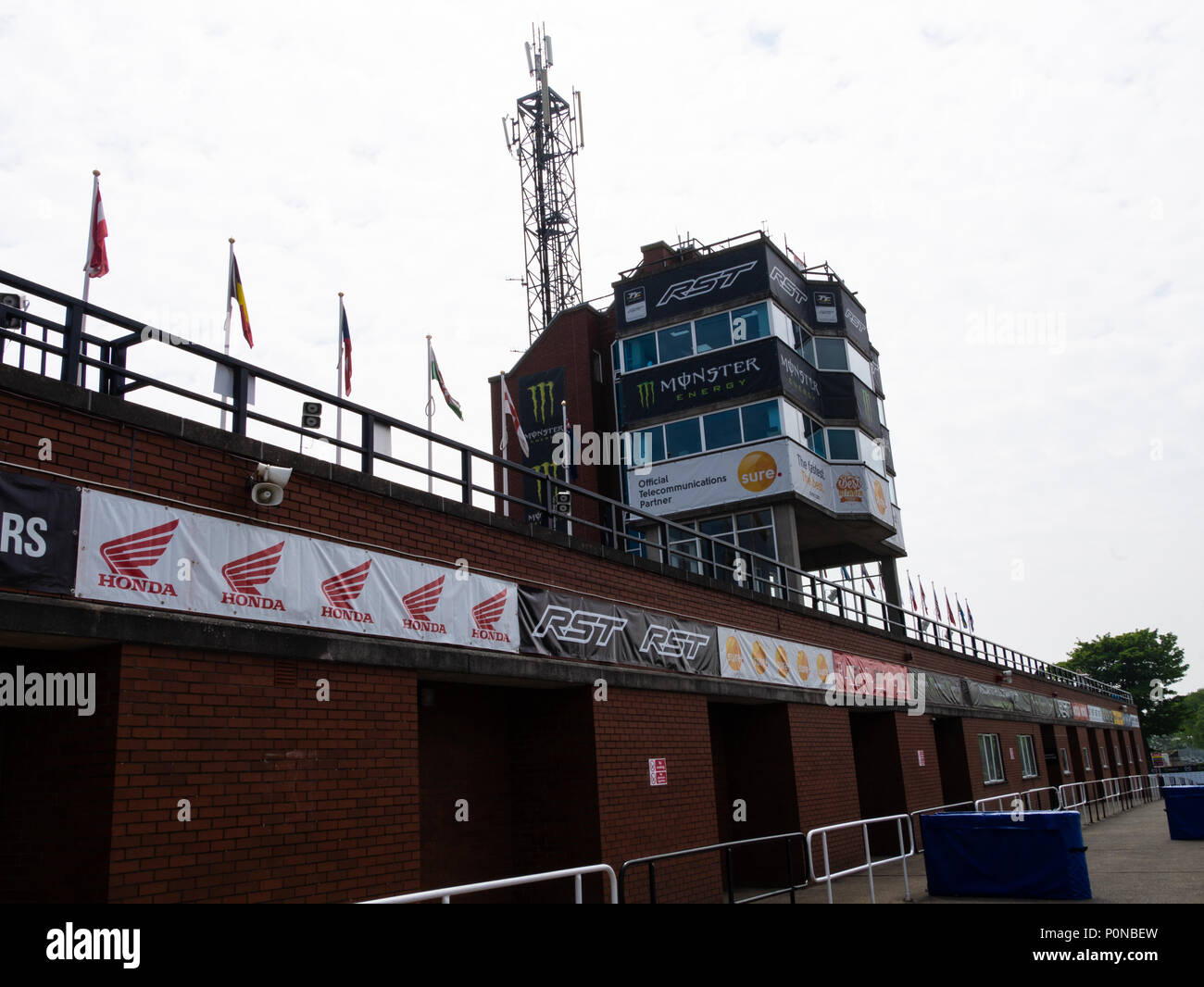 Grandstand, Glencrutchery road, Isle of Man TT 2018. Tourist Trophy ...