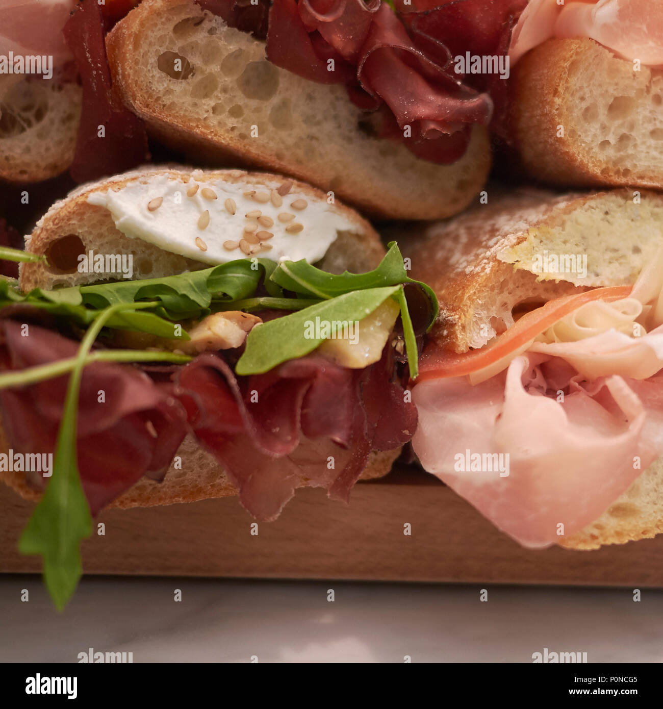 Assorted sandwiches in a bar Stock Photo - Alamy