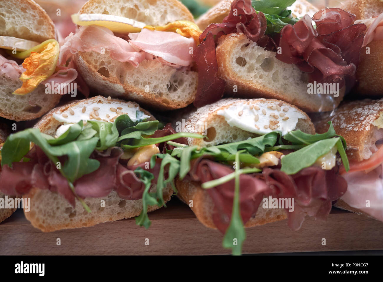 Assorted sandwiches in a bar Stock Photo - Alamy