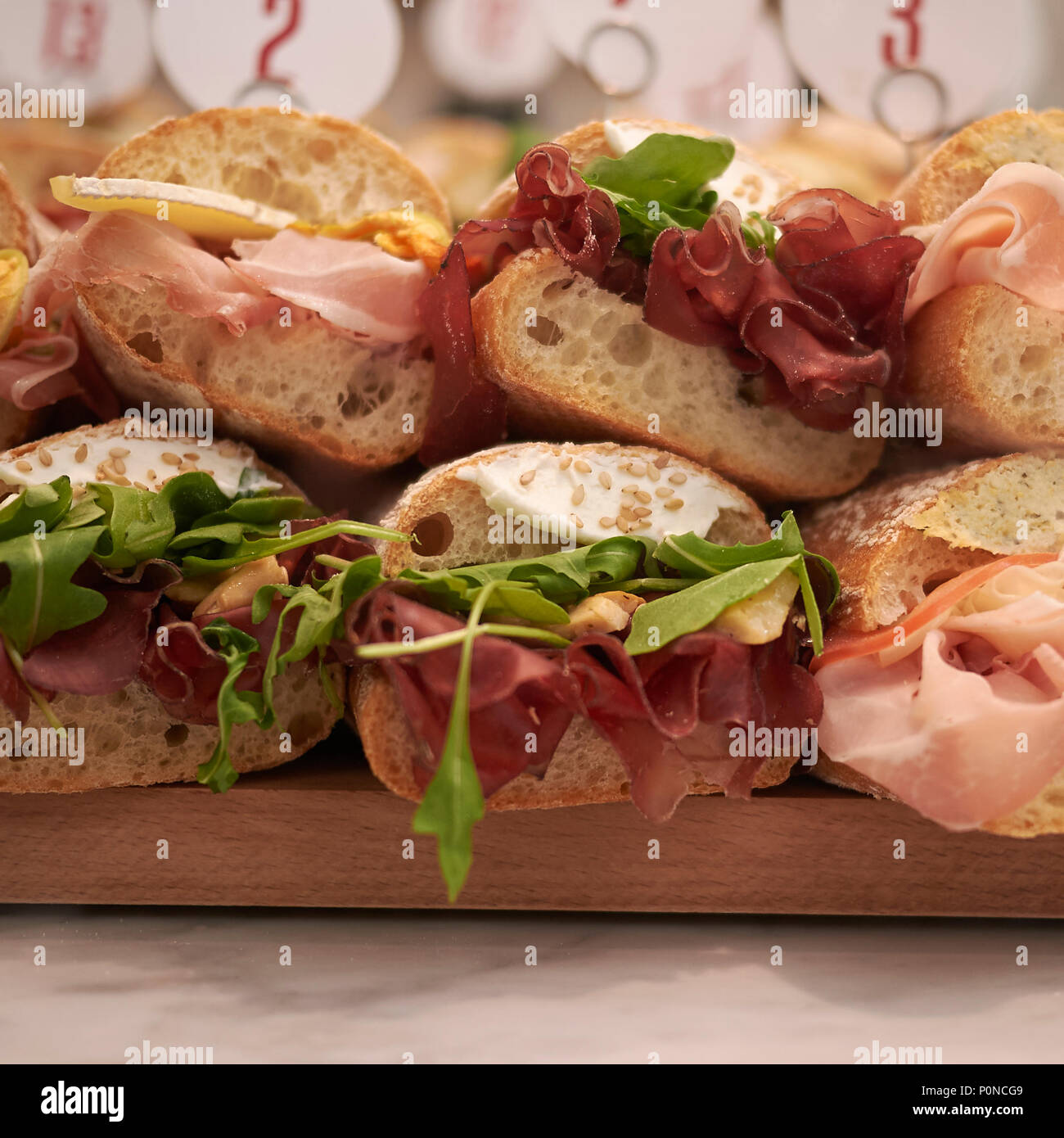 Assorted sandwiches in a bar Stock Photo - Alamy