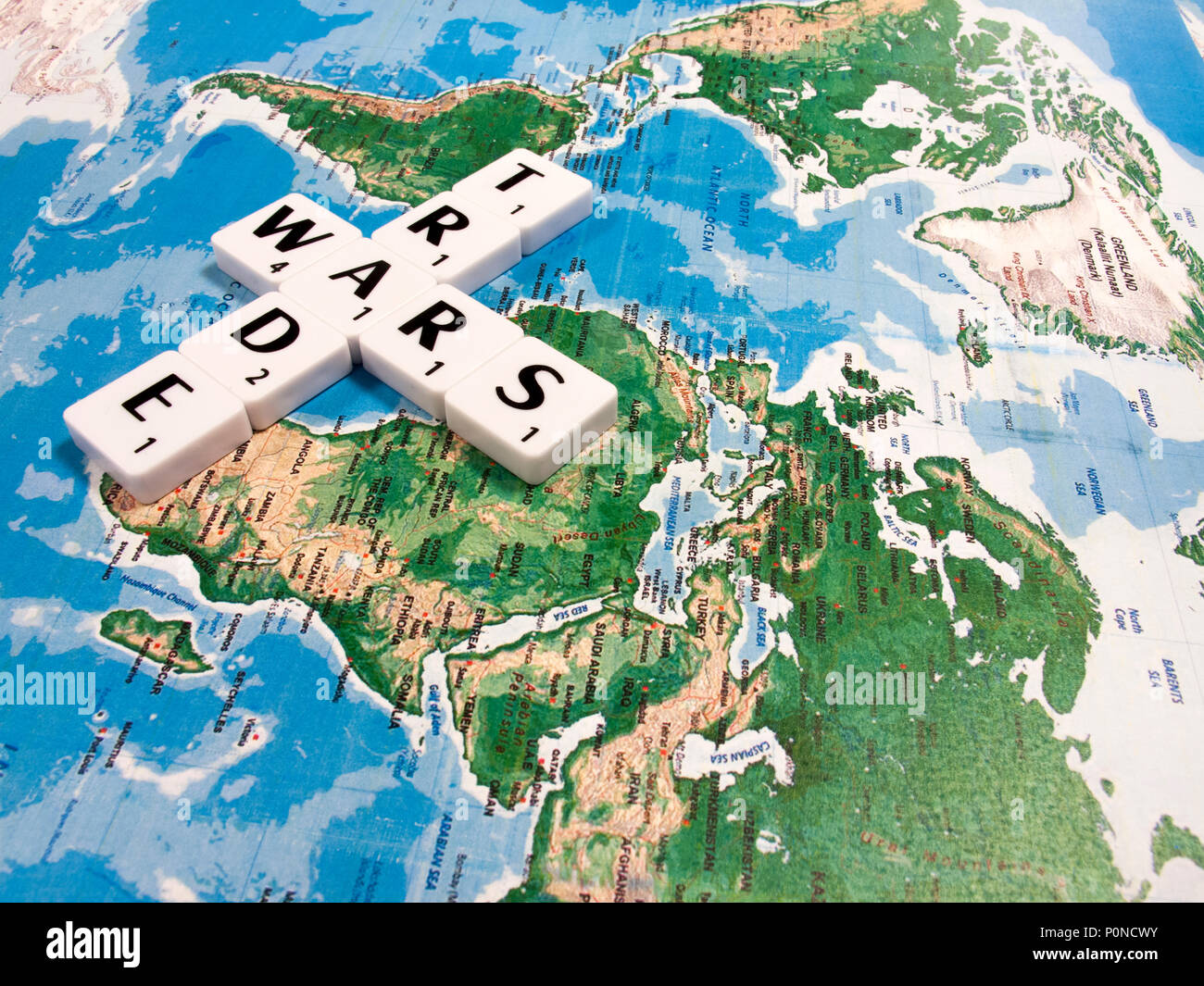 representation of world trade war initiated by United States of America ...