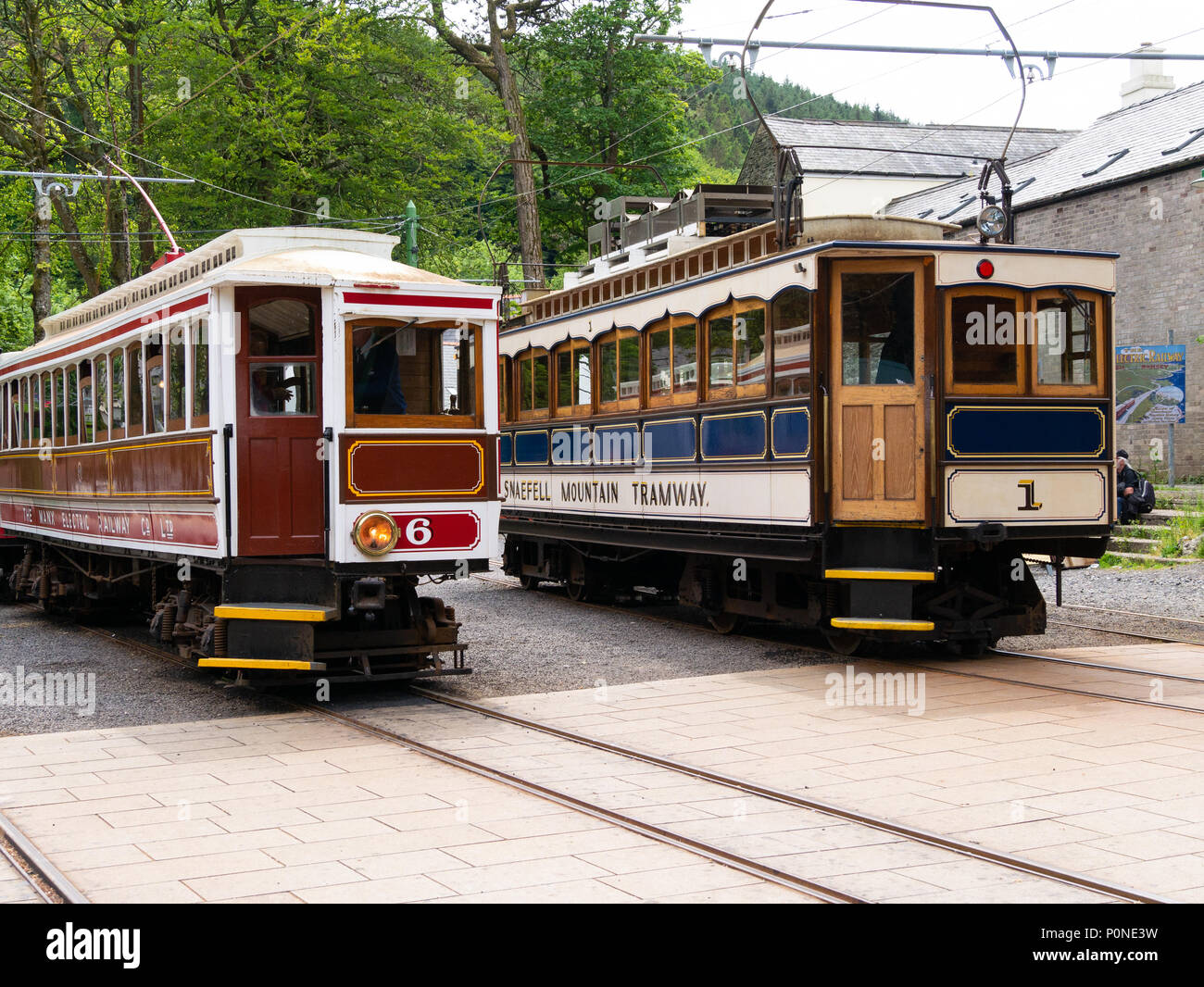 Changeover point from Manx Electric Railway (Douglas and Laxey Electric ...