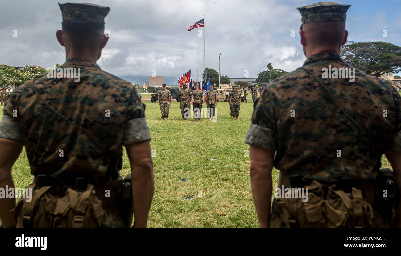 U.S. Marine Corps Lt. Col. Bolivar Pluas and Lt. Col. Paul Goguen ...
