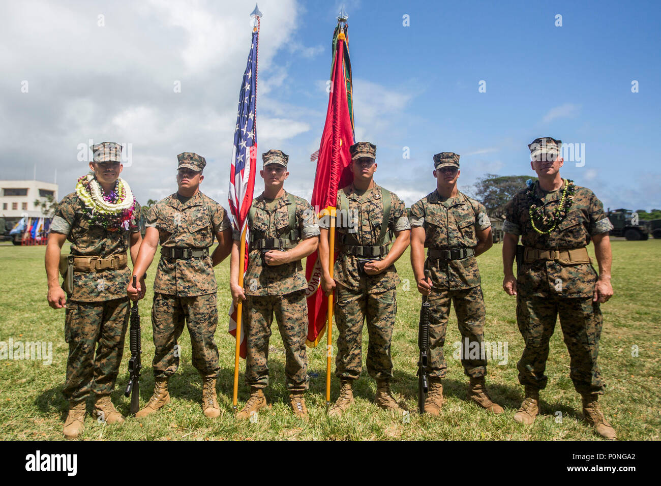 U.S. Marine Corps Lt. Col. Bolivar Pluas, Lt. Col. Paul Goguen, and U.S ...