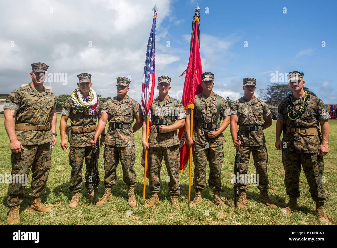 U.S. Marines with Combat Logistics Battalion 3 (CLB-3) pose for a photo ...