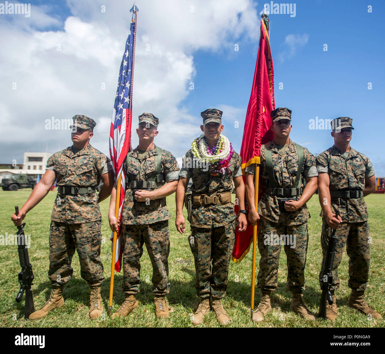 U.S. Marine Corps Lt. Col. Bolivar Pluas and U.S. Marines with the ...