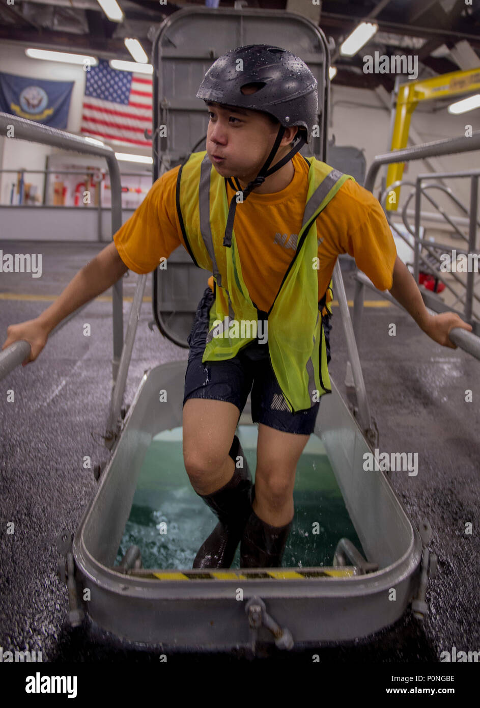 Uss buttercup damage control trainer at naval station hi-res stock ...